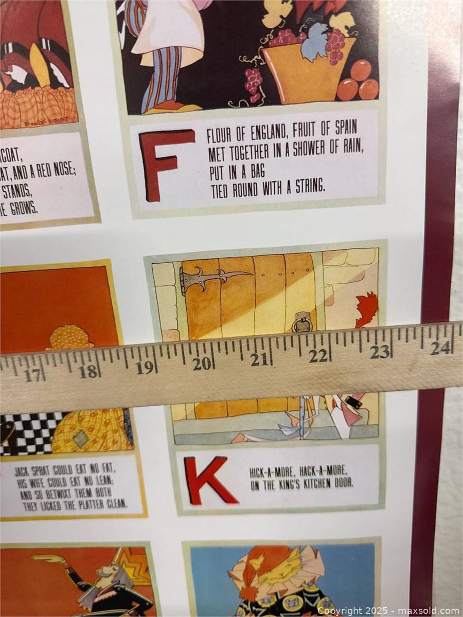 Vintage 1990s Mother Goose Alphabet poster | Maxsold