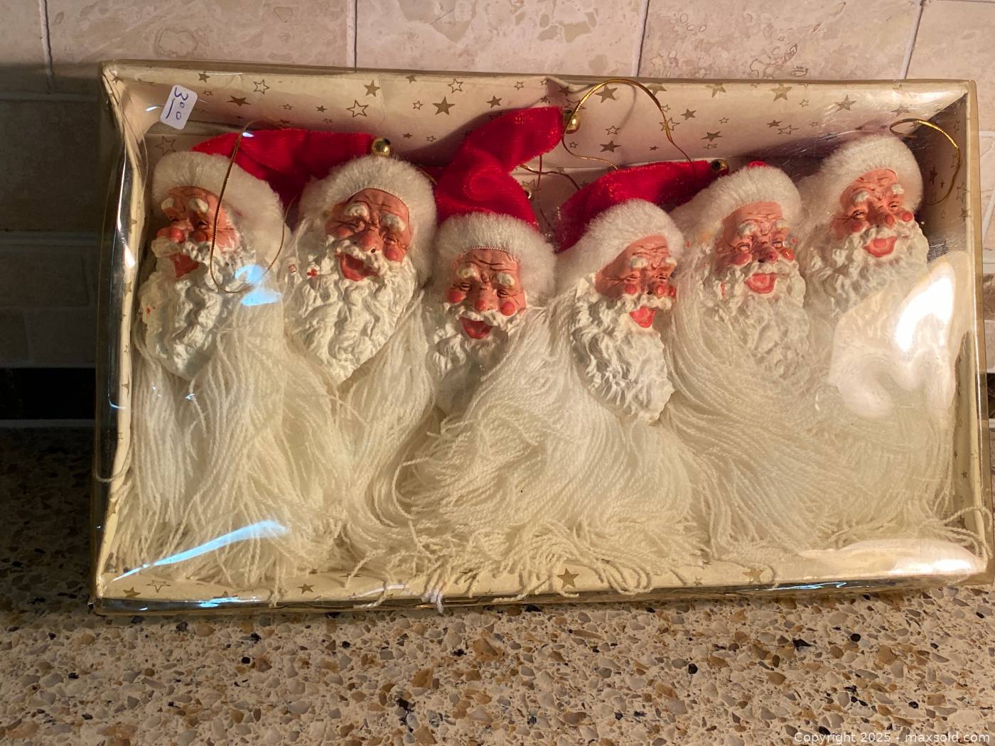 Vintage Santa head Christmas ornaments set of 6 | Maxsold