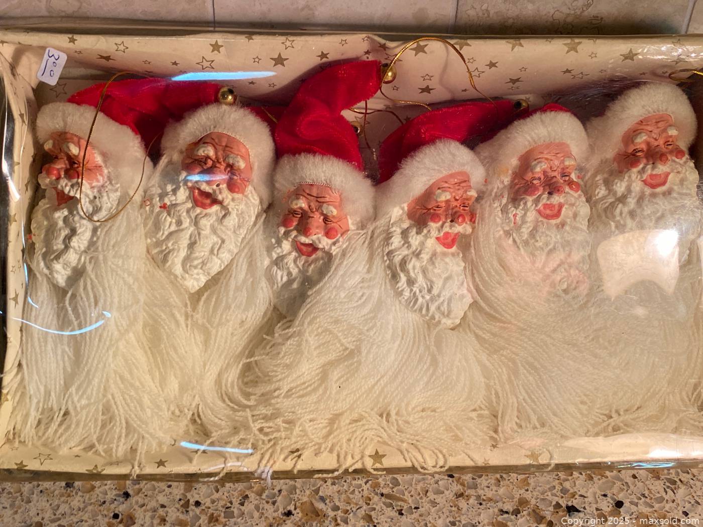Vintage Santa head Christmas ornaments set of 6 | Maxsold