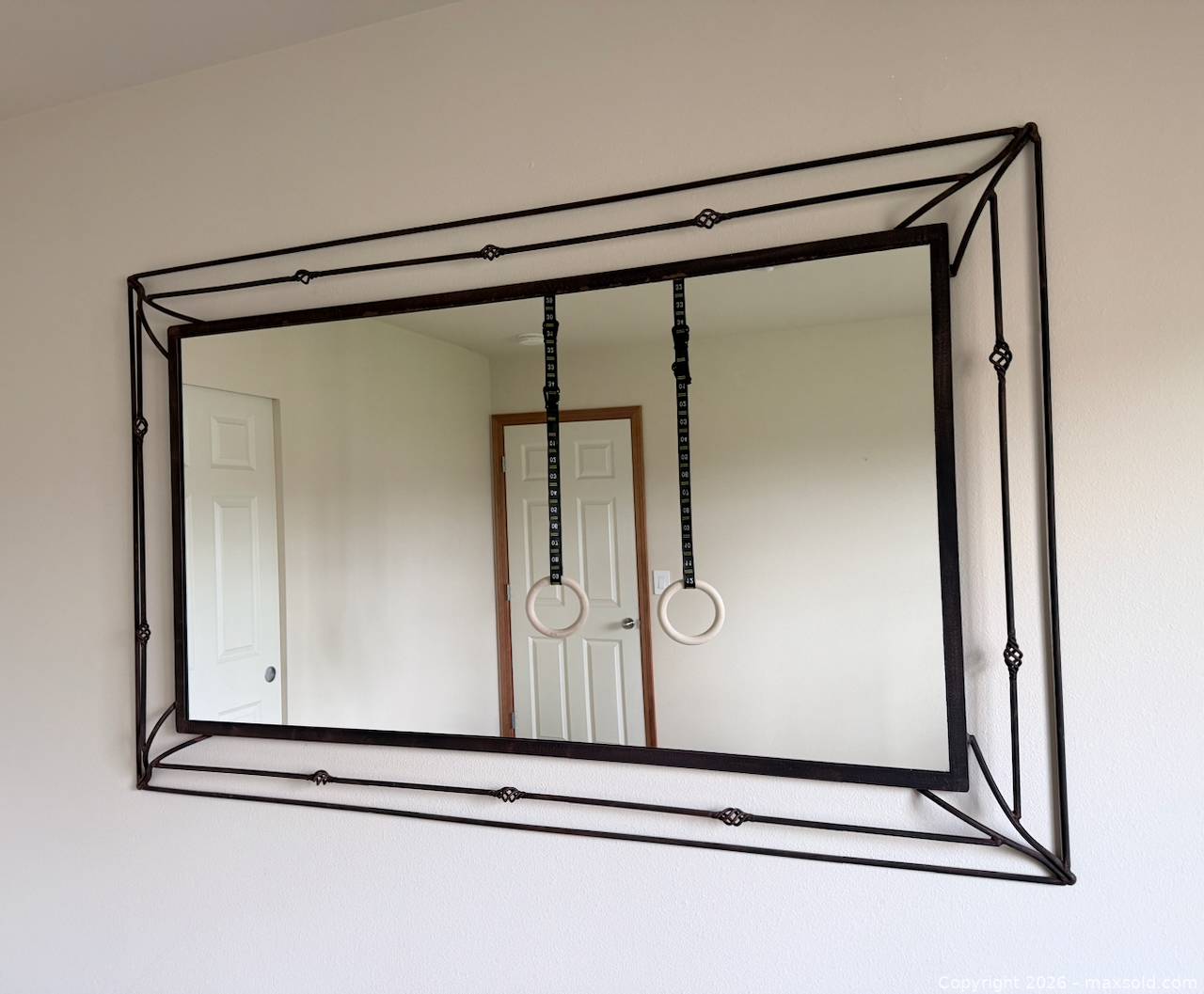 Three wall mirrors metal wood frames | Maxsold