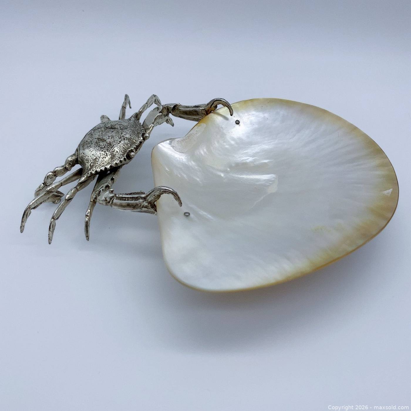 Silverplate Crab Mother-of-Pearl Shell Dish | Maxsold