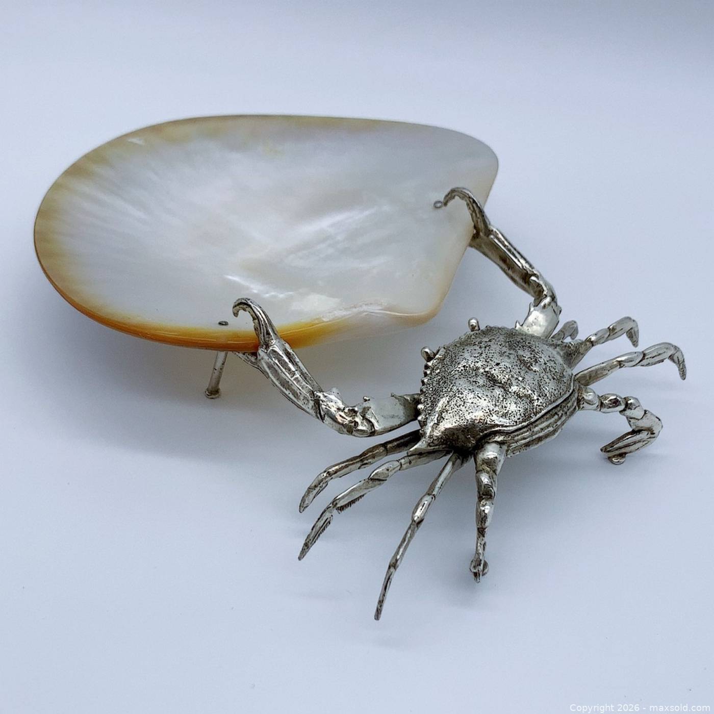 Silverplate Crab Mother-of-Pearl Shell Dish | Maxsold