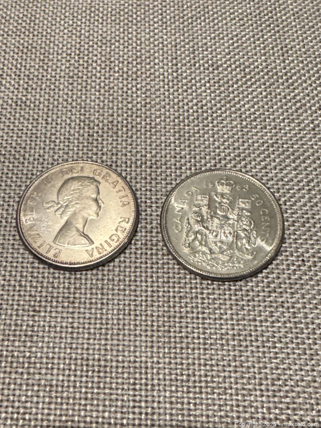 Two 1963 Canadian silver 60-cent coins | Maxsold