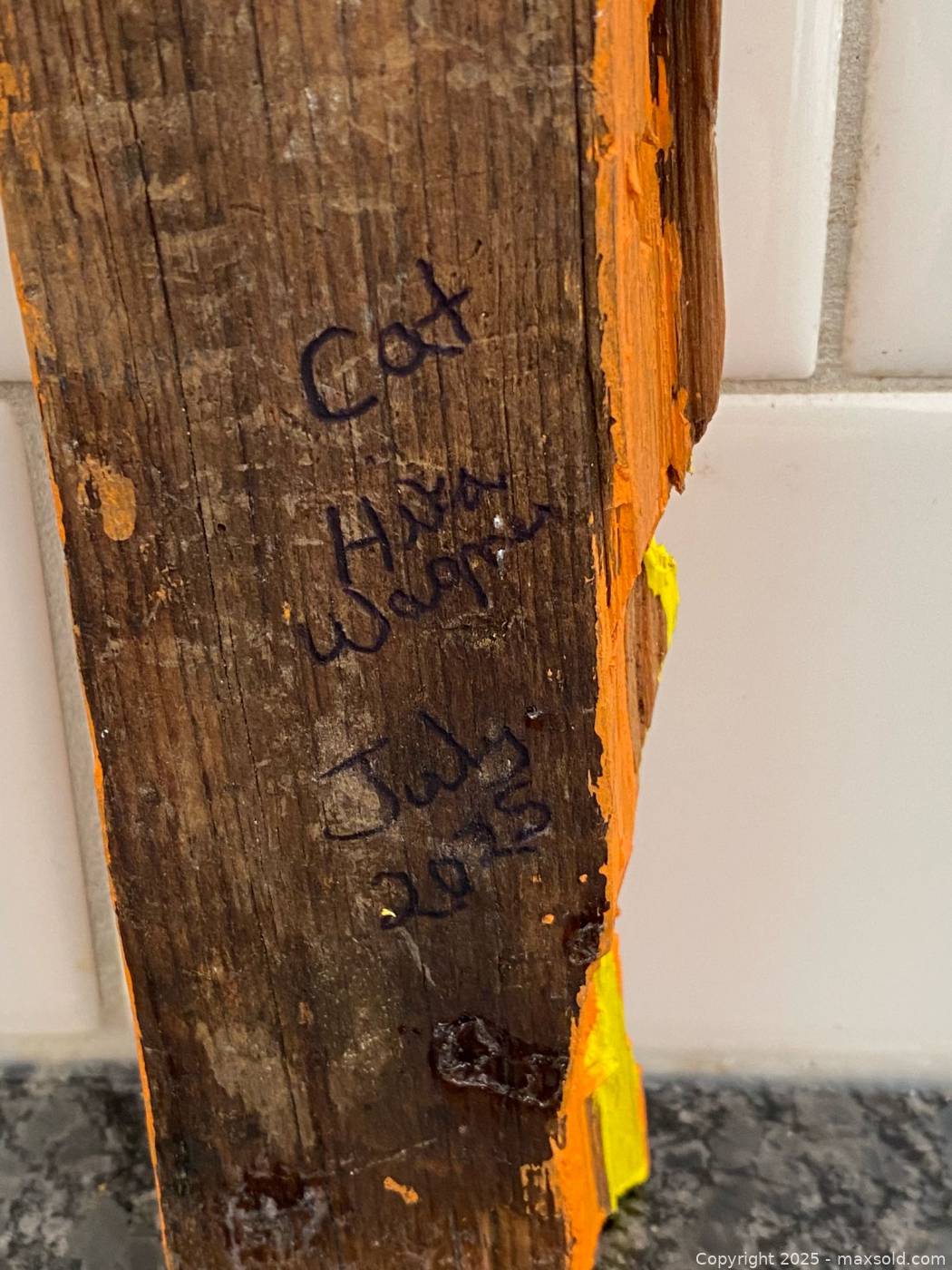 Hika Wagner "Cat with Blue Spots" folk art | Maxsold