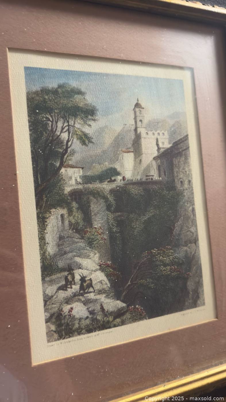 Framed steel engraving The Gate of Sorrento | Maxsold