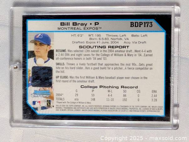 Bill Bray autographed Bowman Chrome card | Maxsold