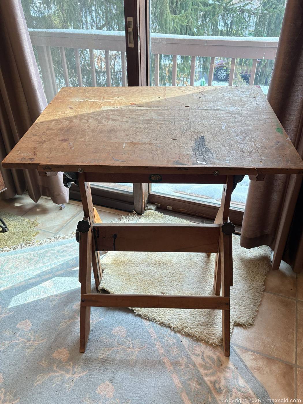 Anco Bilt adjustable wooden drafting table | Maxsold