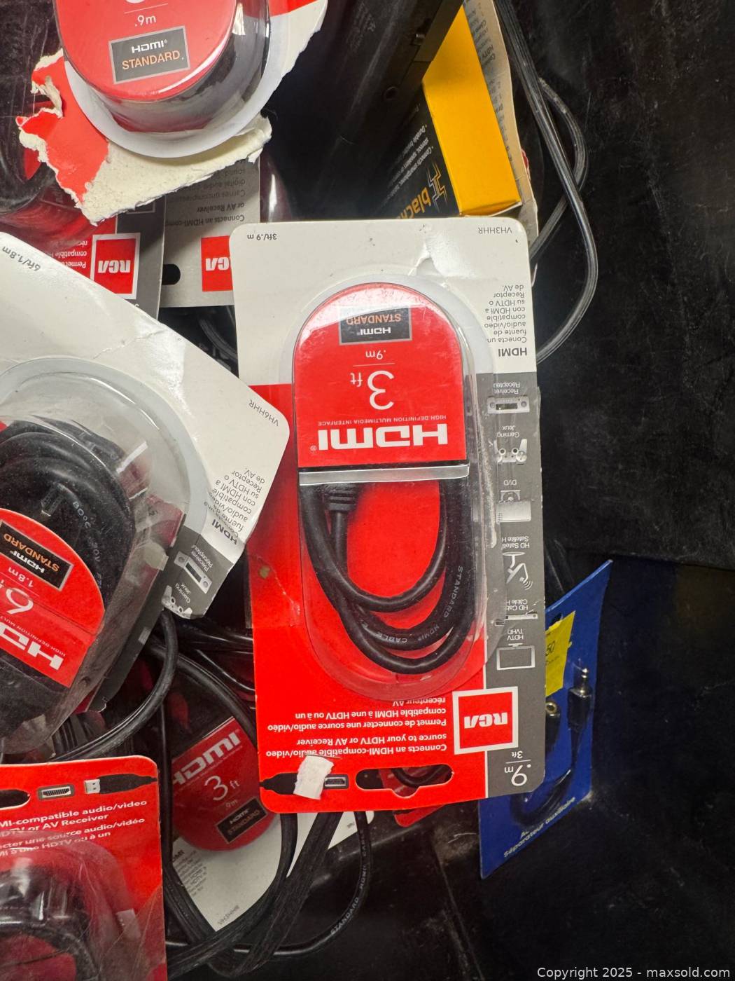 RCA HDMI cables, Sony AM/FM radio, adapters | Maxsold