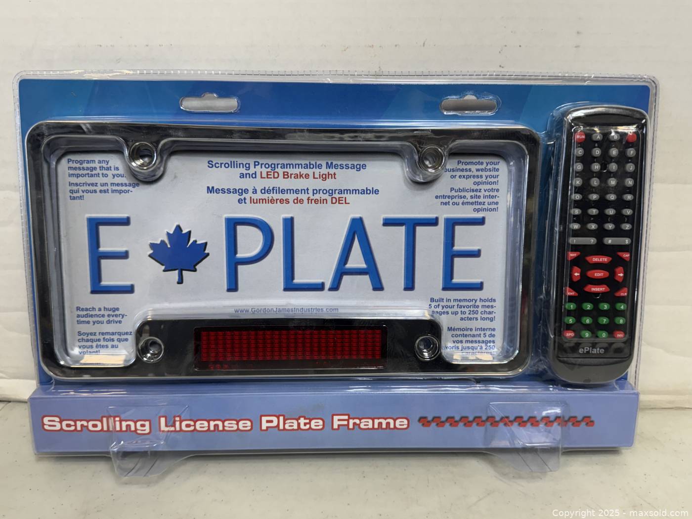 E Plate programmable scrolling license plate frame | Maxsold