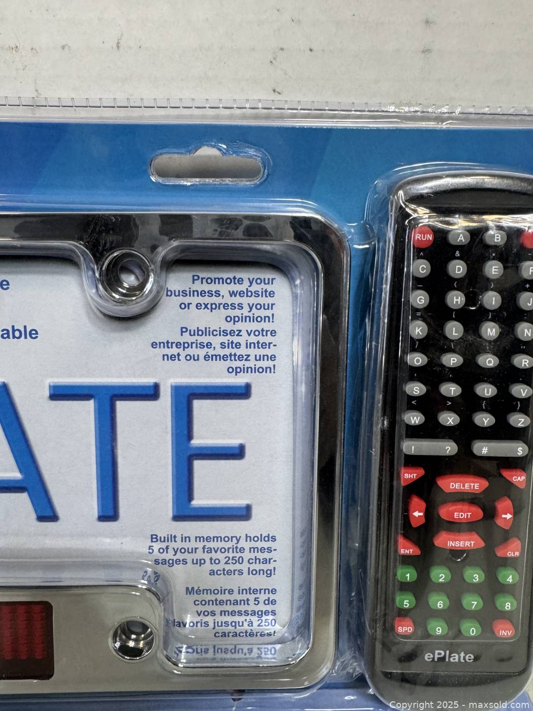 E Plate programmable scrolling license plate frame | Maxsold