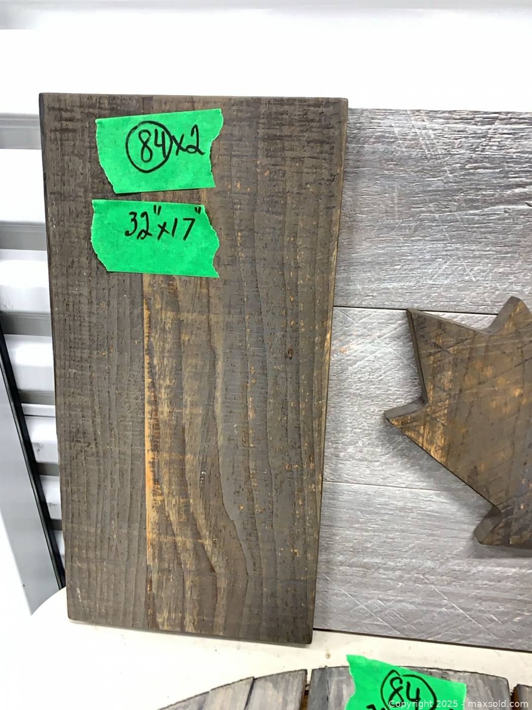 Decorative maple leaf wall clock and wooden wall panel | Maxsold