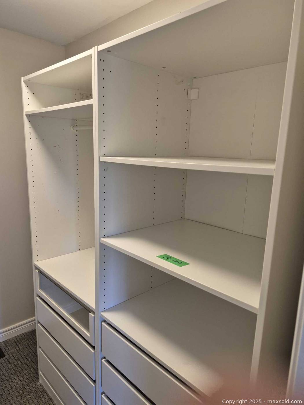 IKEA PAX double column white closet organizer | Maxsold