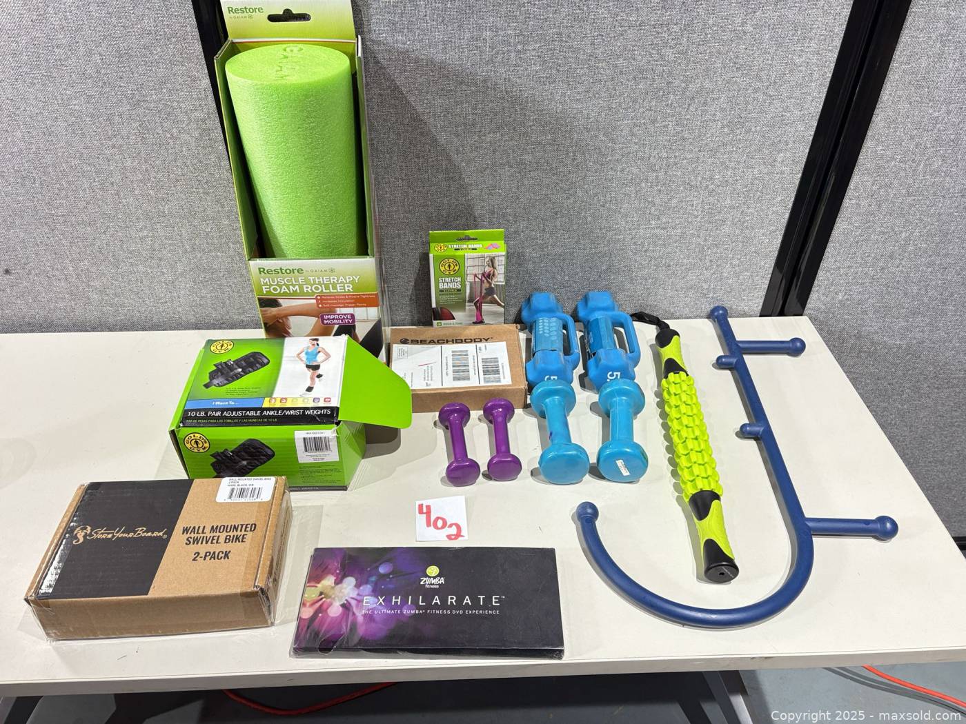 Foam roller, adjustable weights, dumbbells, bands, bike mounts, Zumba ...