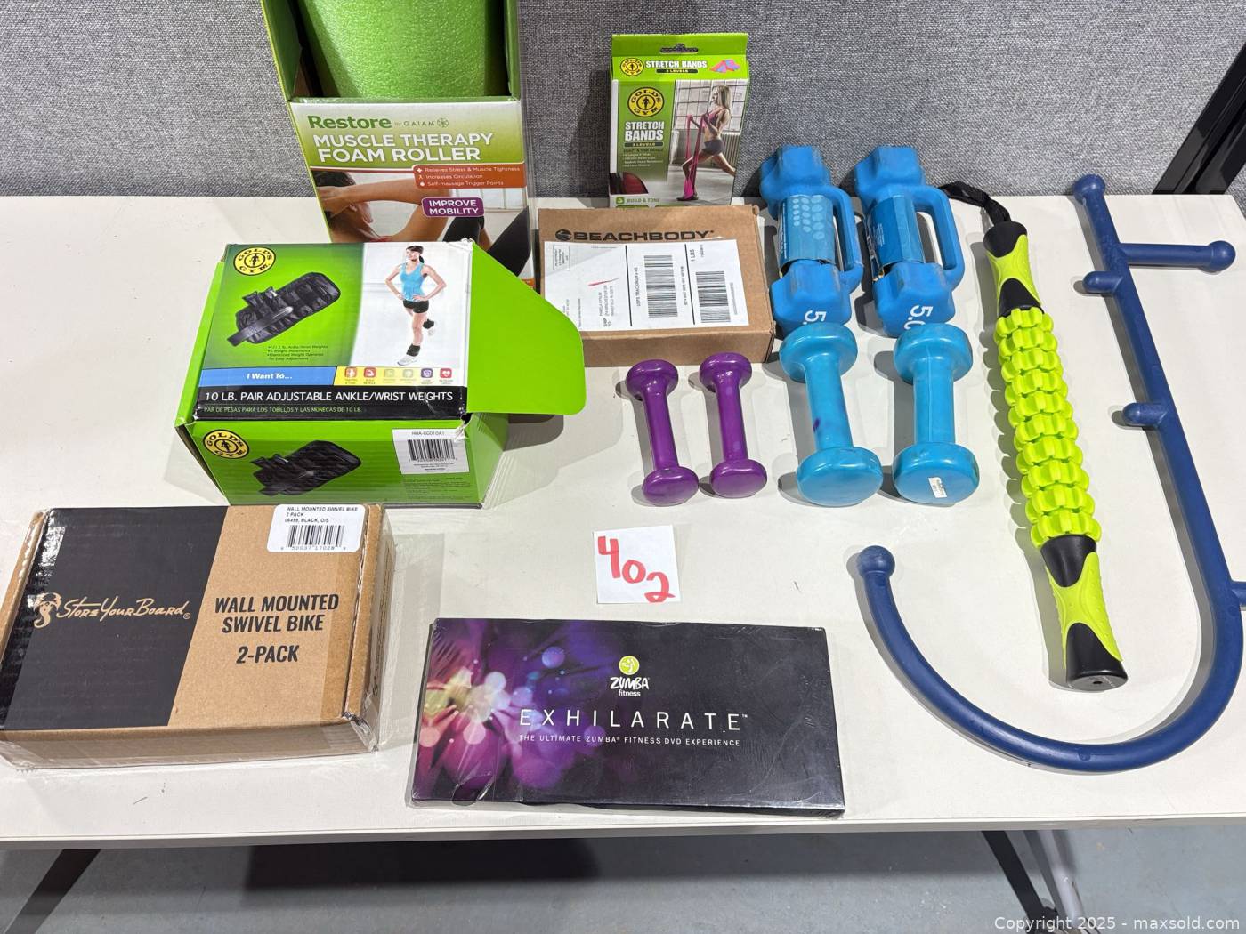 Foam roller, adjustable weights, dumbbells, bands, bike mounts, Zumba ...