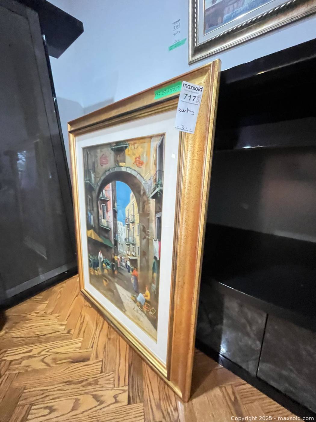 Framed Italian oil painting street scene | Maxsold