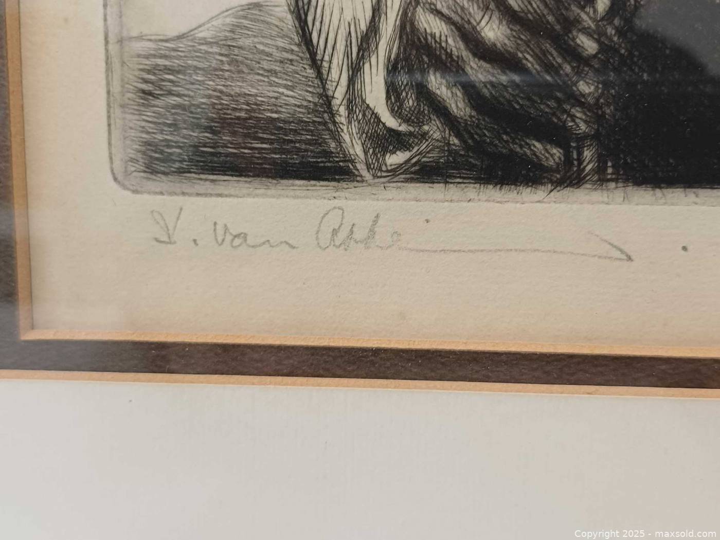 Original drypoint etching The Piper by Salomon Van Abbe | Maxsold