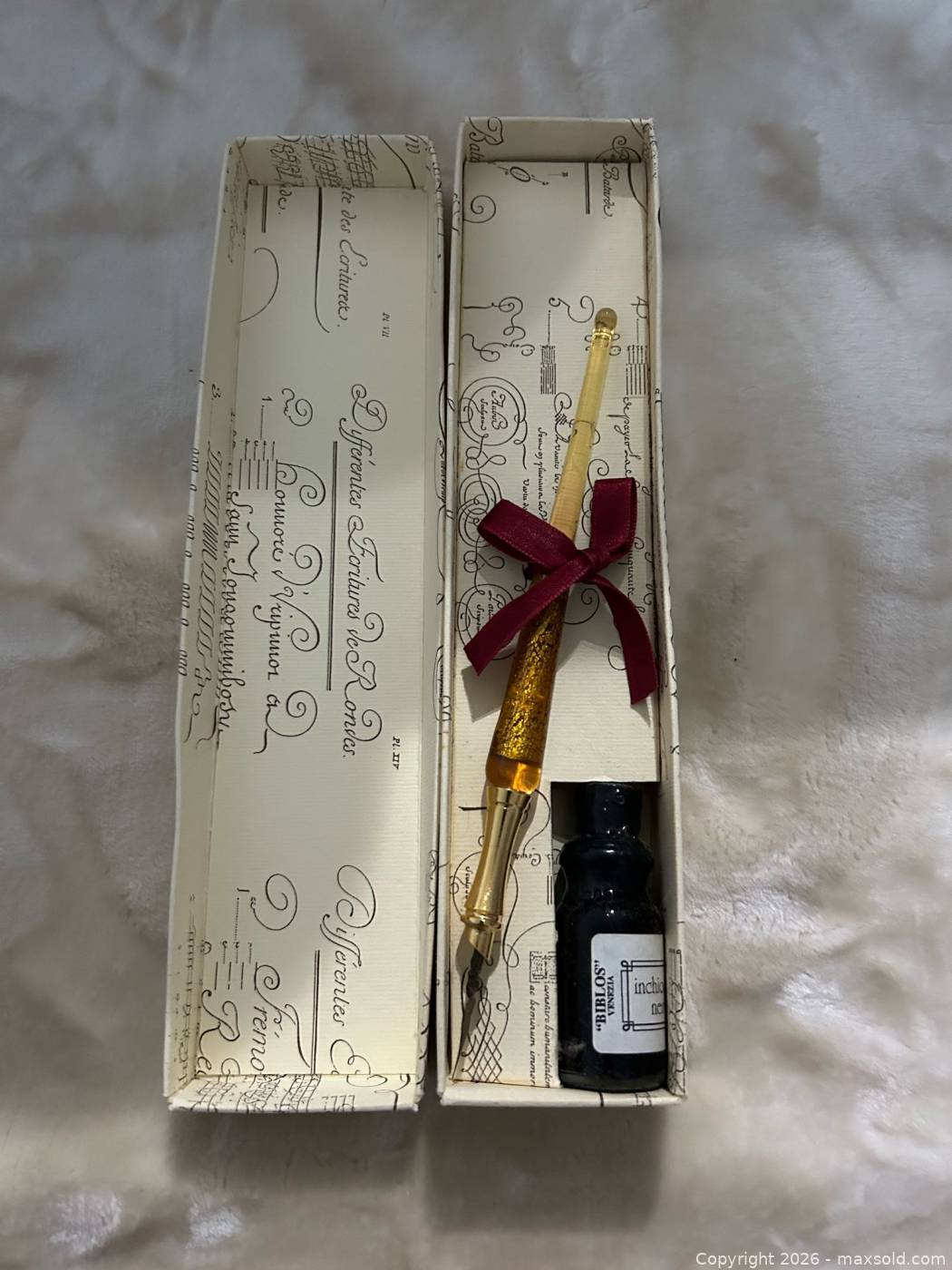 Amber Glass Dip Pen & Black Ink Set | Maxsold