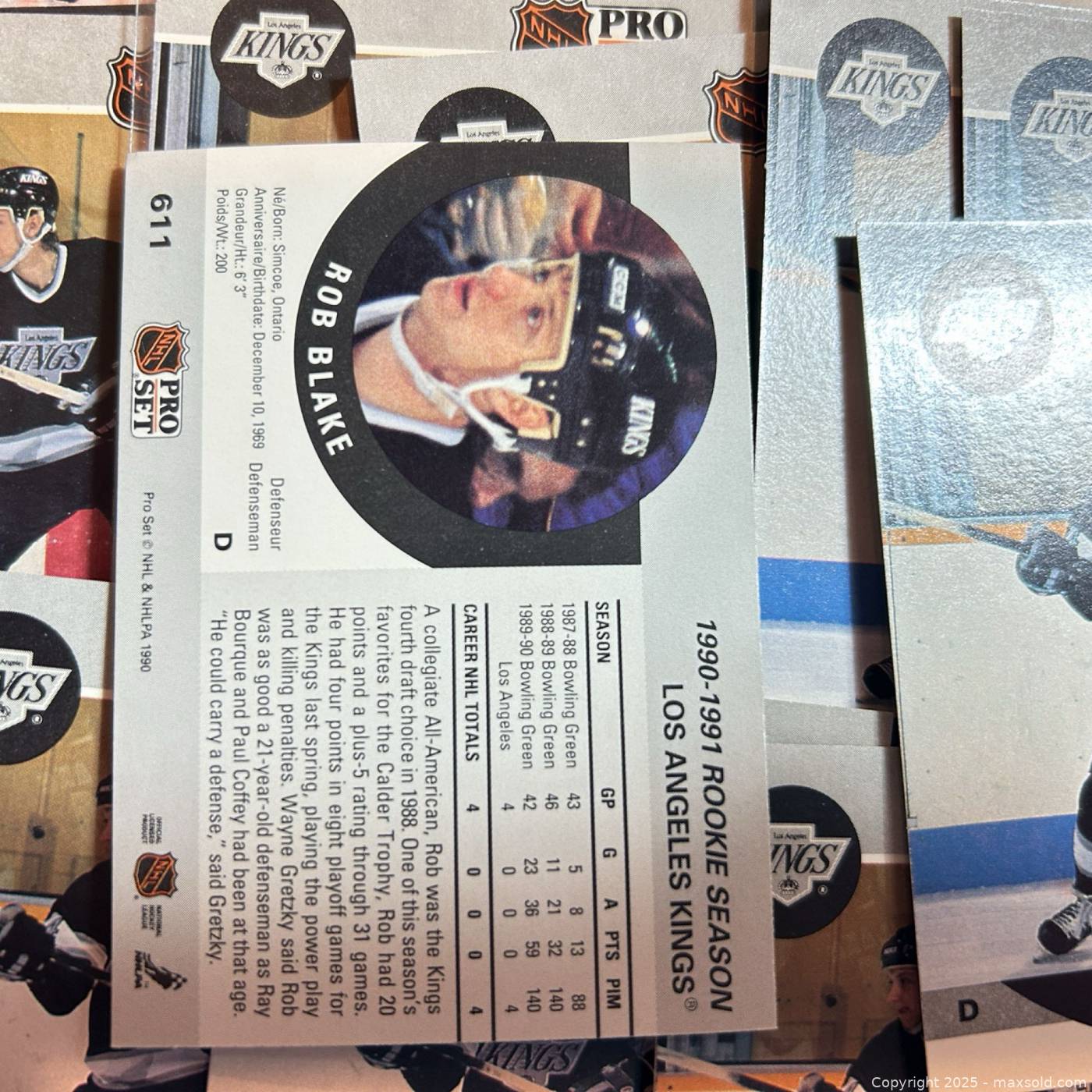 20 Rob Blake 1990-91 Pro Set #611 rookie cards | Maxsold