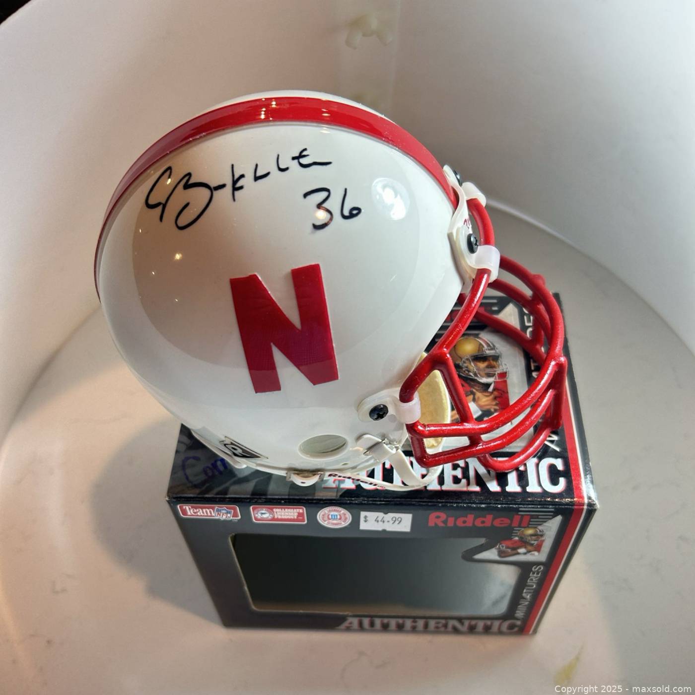 Correll Buckhalter signed Nebraska Cornhuskers Riddell mini football ...