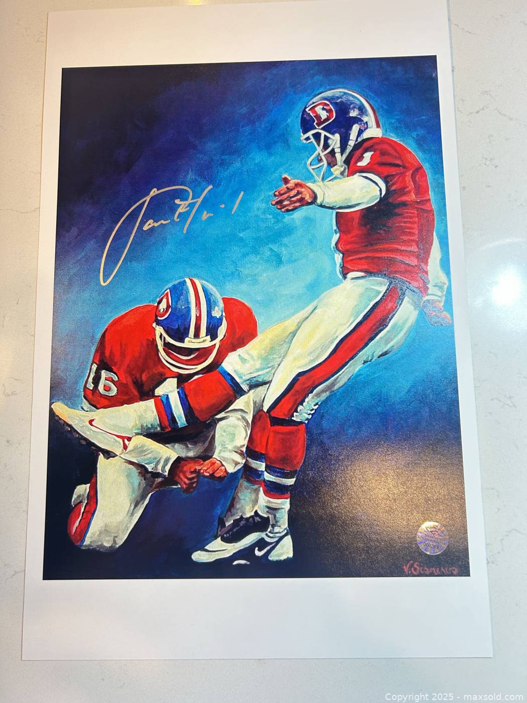 Jason Elam signed Denver Broncos 11x14 lithograph | Maxsold