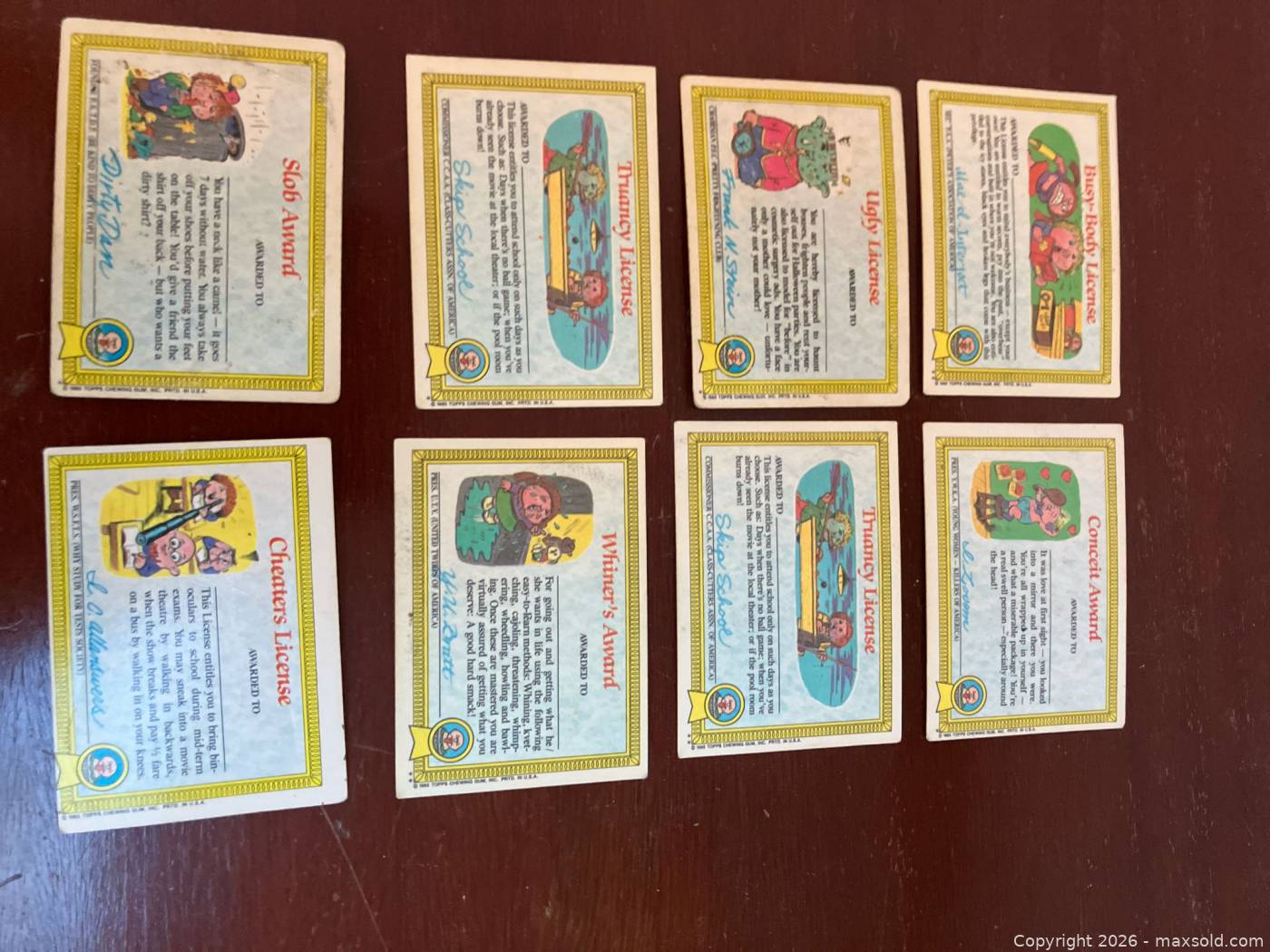 Garbage Pail Kids trading cards, ~40, 1980s | Maxsold