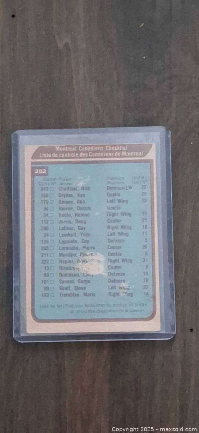 1979 O-Pee-Chee Montreal Canadiens team card | Maxsold