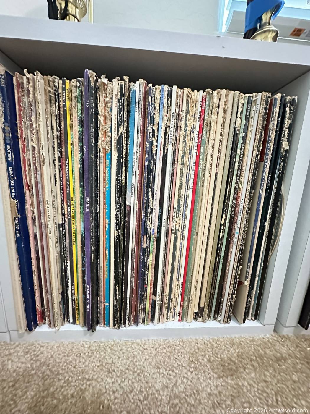 Approx. 75 12" Vinyl LP Records & Storage Cube | Maxsold