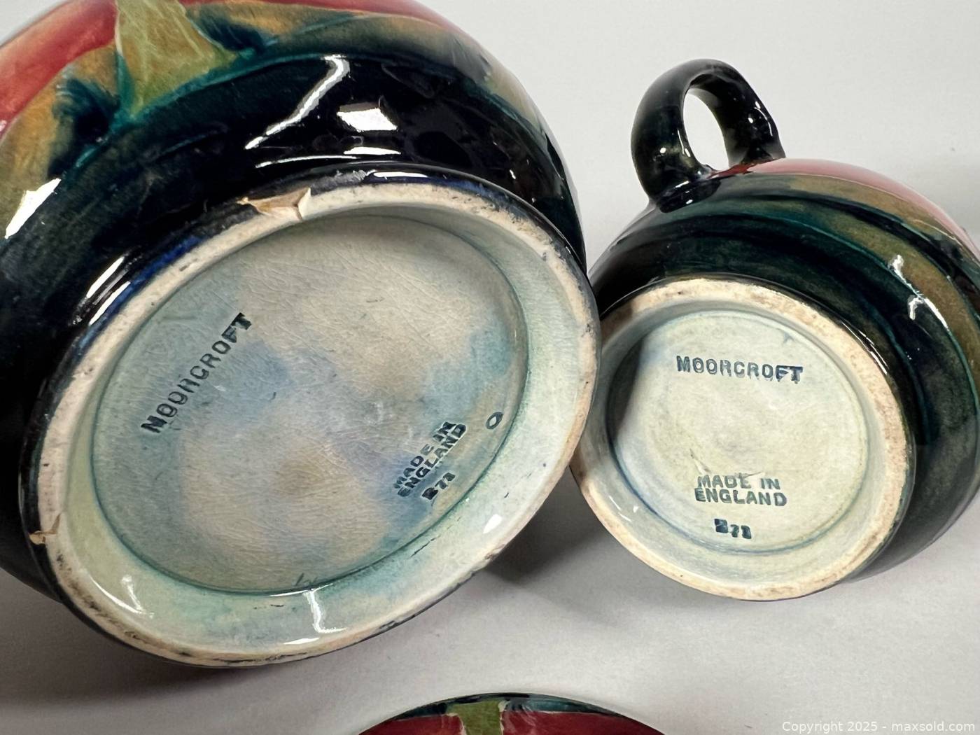 Moorcroft hand-painted 3-piece tea set | Maxsold