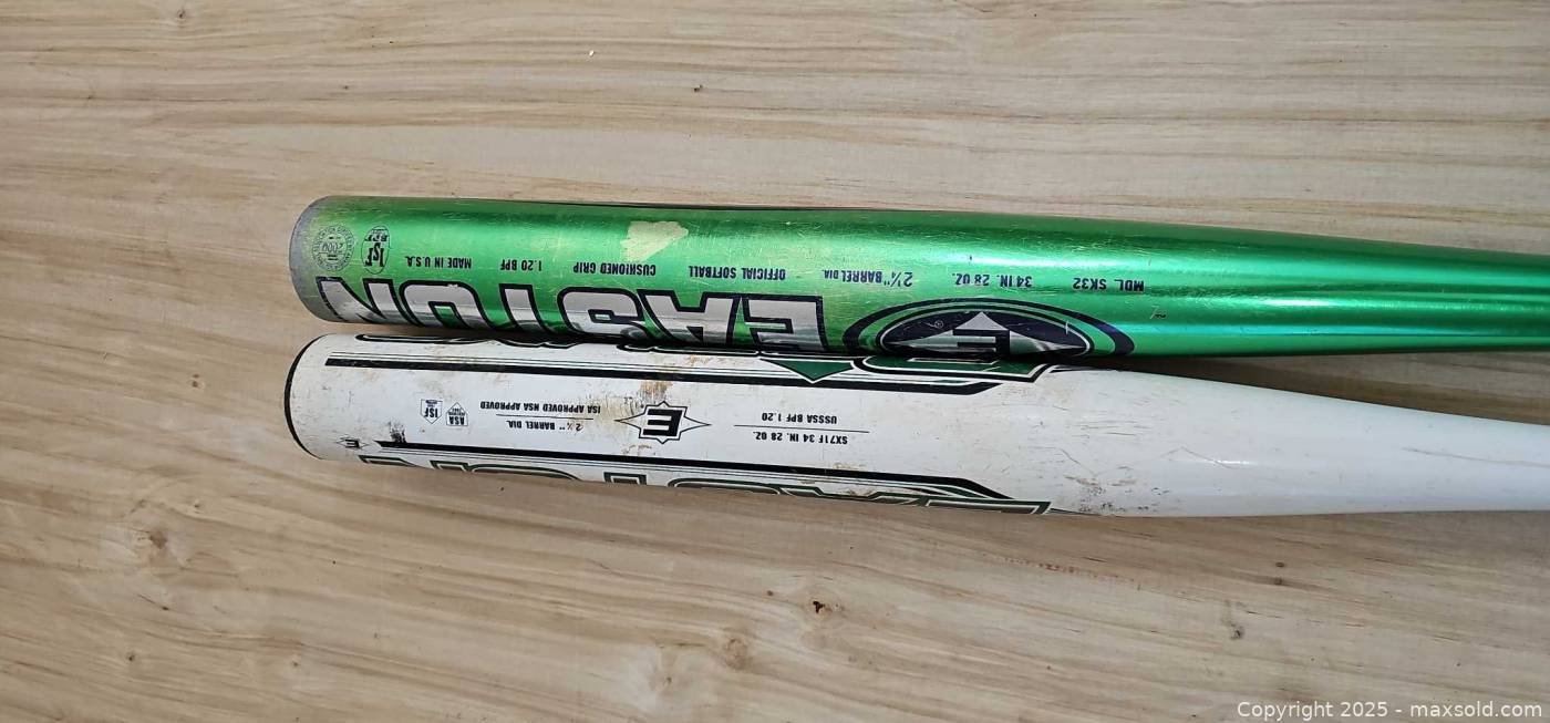 2 Easton 34" 28 oz aluminum softball bats | Maxsold