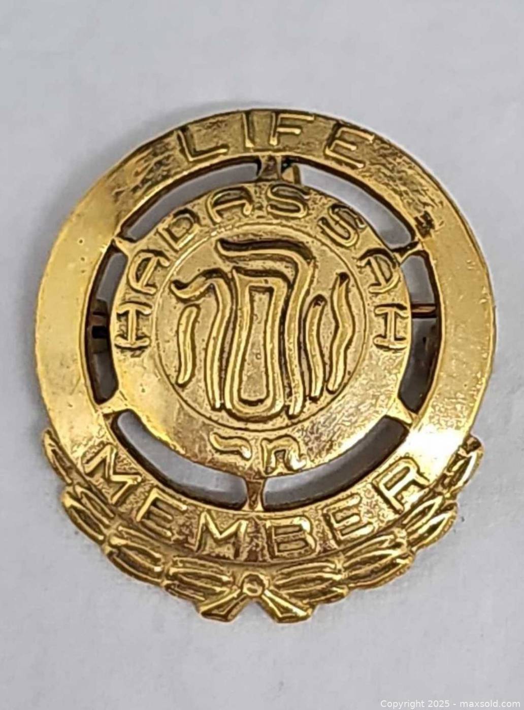 10K gold and gold-filled Hadassah Life Member pins | Maxsold