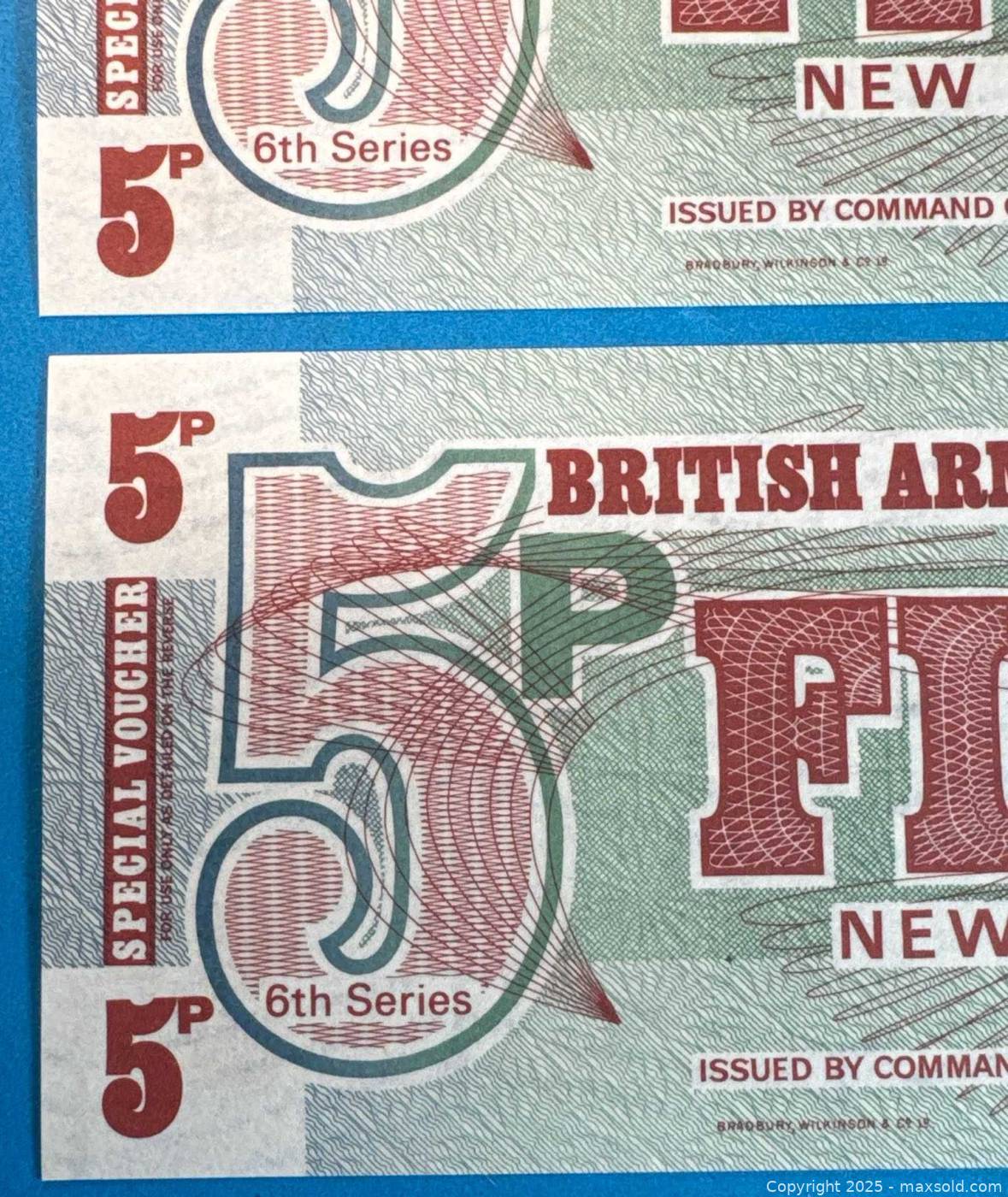 British Armed Forces 5p Special Vouchers, 6th Series (3) | Maxsold