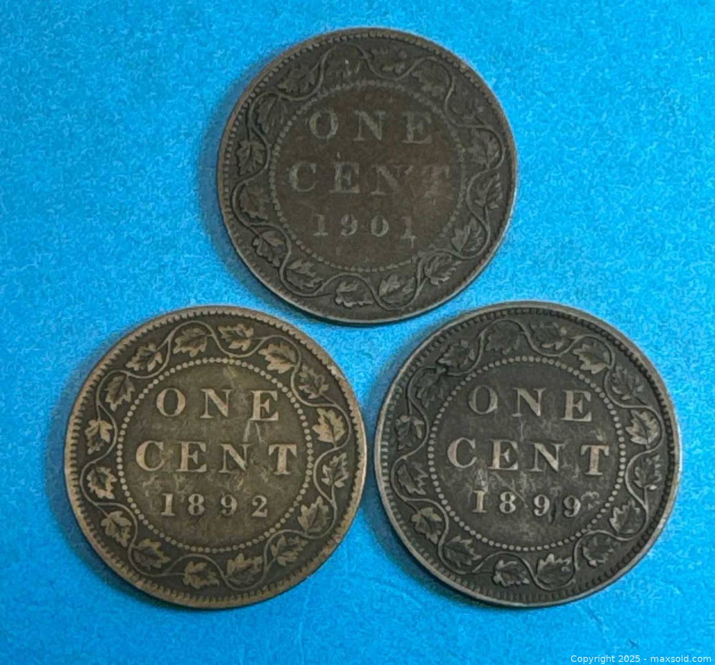 Canadian one-cent coins 1892 1899 1901 | Maxsold