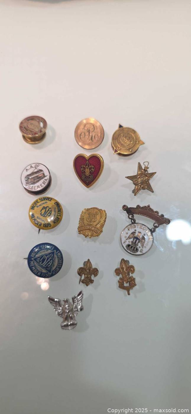 13 Vintage Lapel Pins And Badges | Maxsold