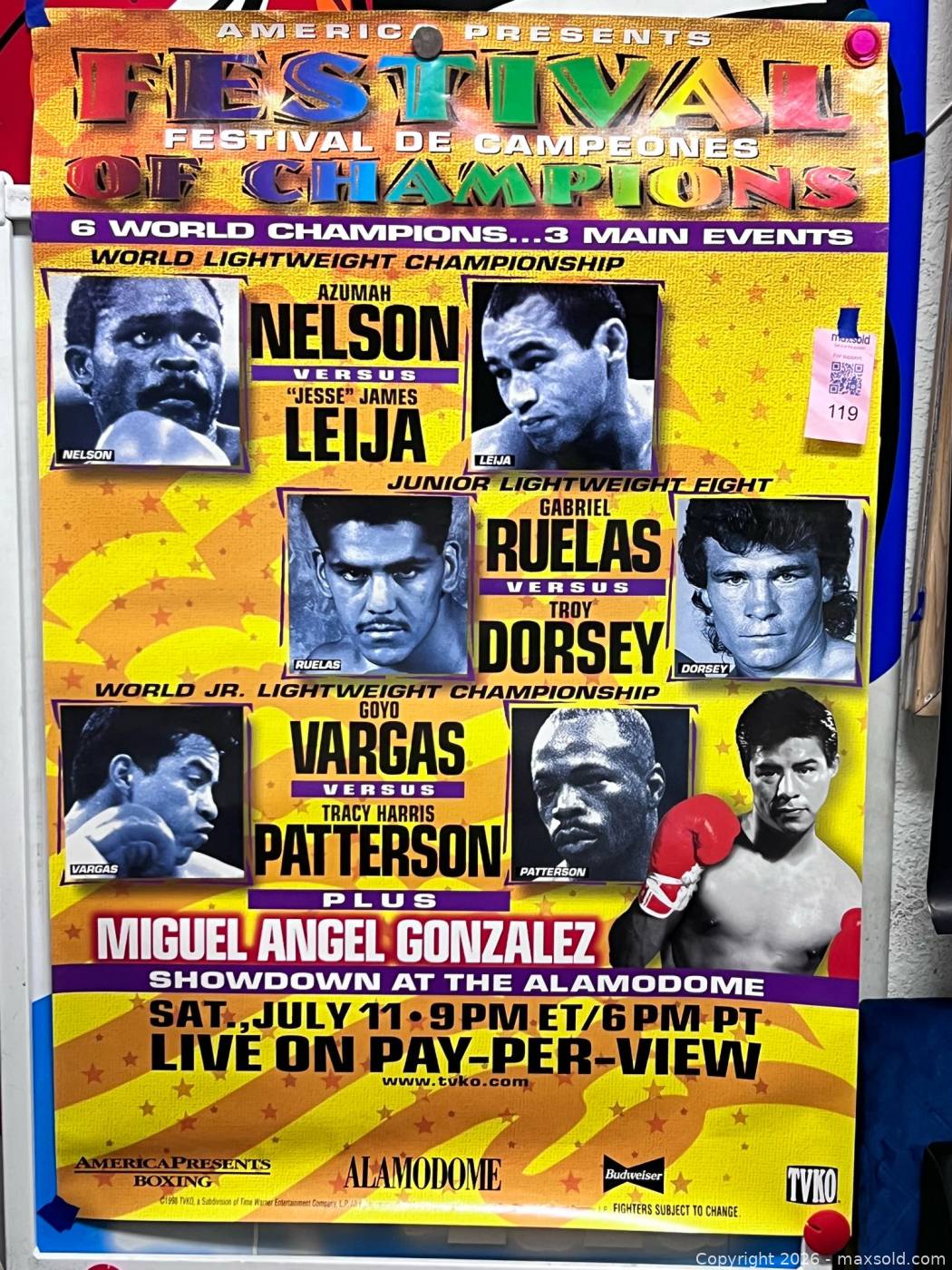 1998 Festival of Champions boxing poster | Maxsold