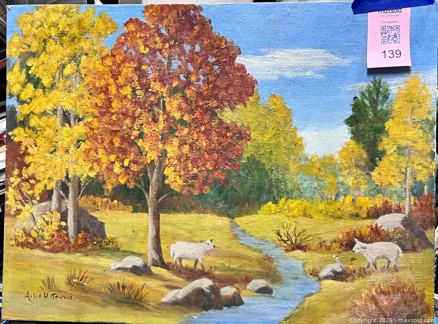 Allie H. Teunis original autumn landscape painting | Maxsold