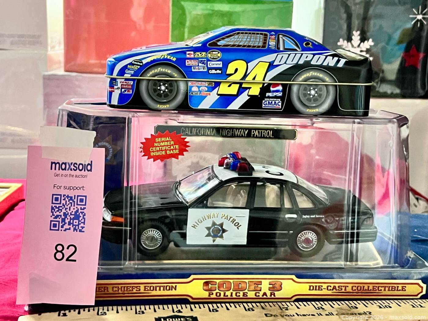 Toy diecast car lot – NASCAR #24, Code 3 CHP, racing tin | Maxsold