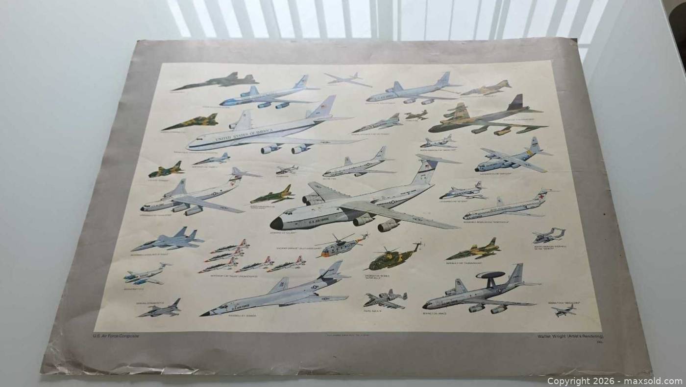 Vintage U.S. Air Force Aircraft Identification Poster | Maxsold