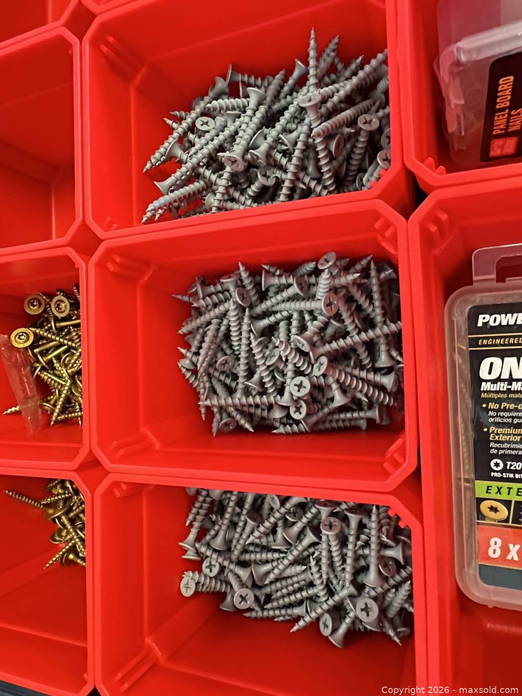 Craftsman XL organizer plus 5 plastic cases of mixed metal fasteners ...