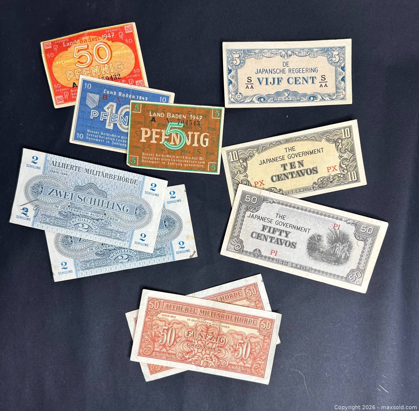 WWII Japanese, Austrian & Baden Banknotes | Maxsold