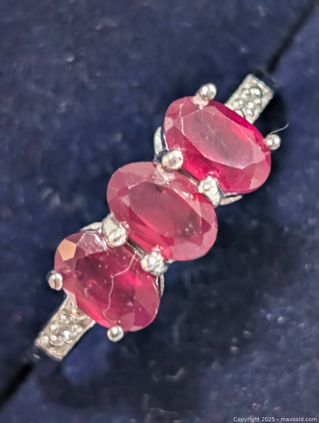 Silver Ruby Ring, size 8.5 | Maxsold