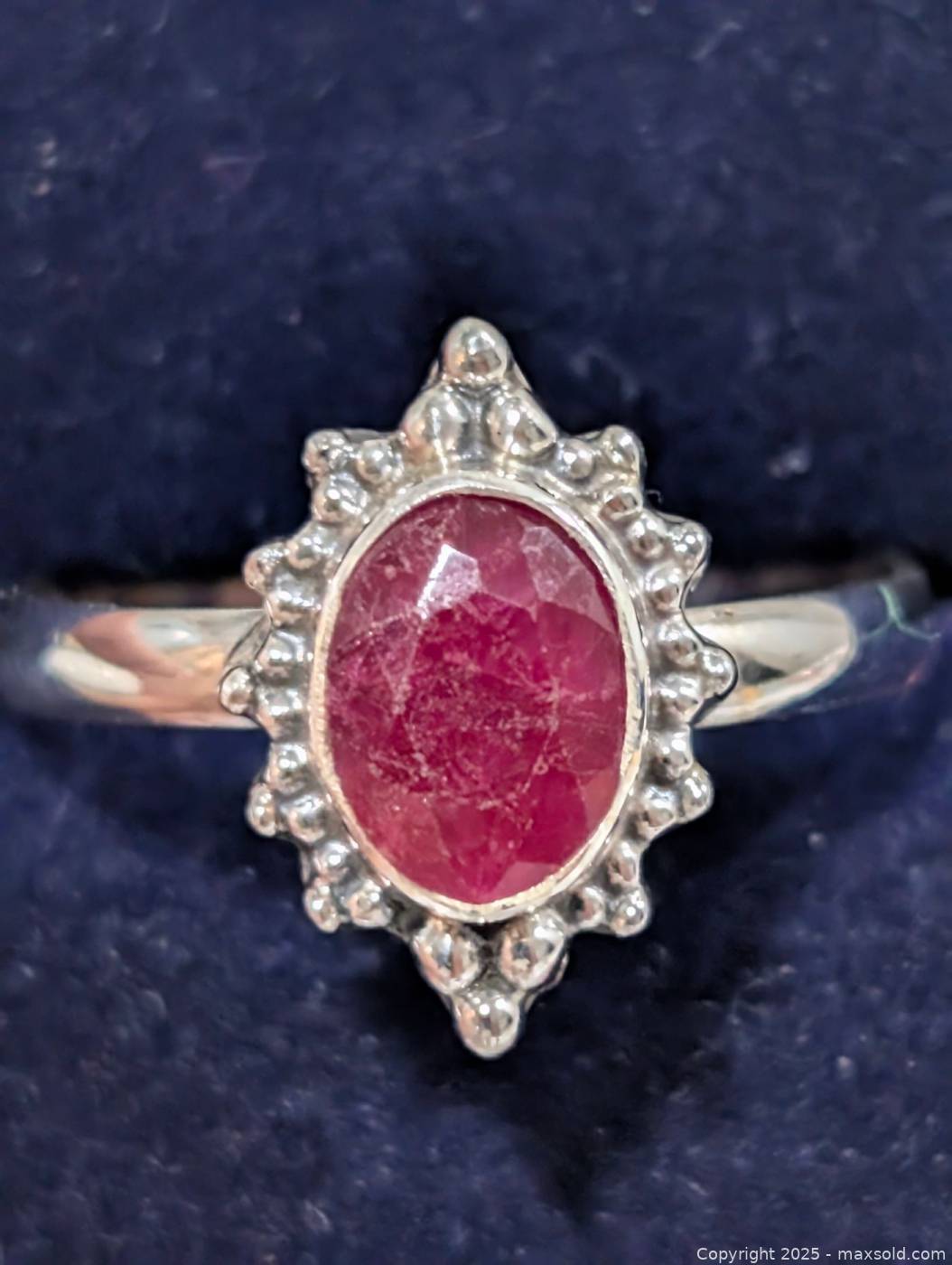 Sterling Silver Ruby Ring Size 9 | Maxsold