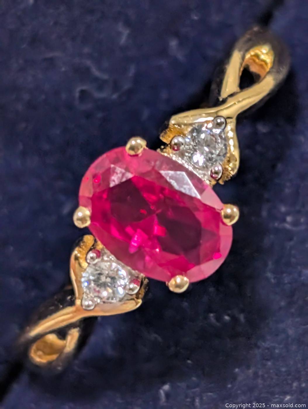 Silver 2g Created Ruby Ring Size 6.5 | Maxsold