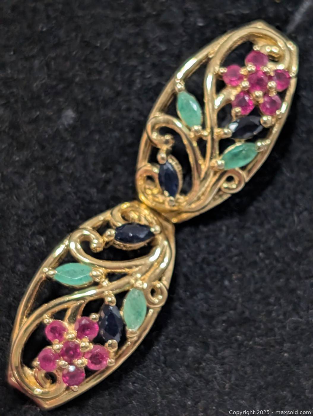 Silver 5.47 g emerald ruby sapphire earrings | Maxsold