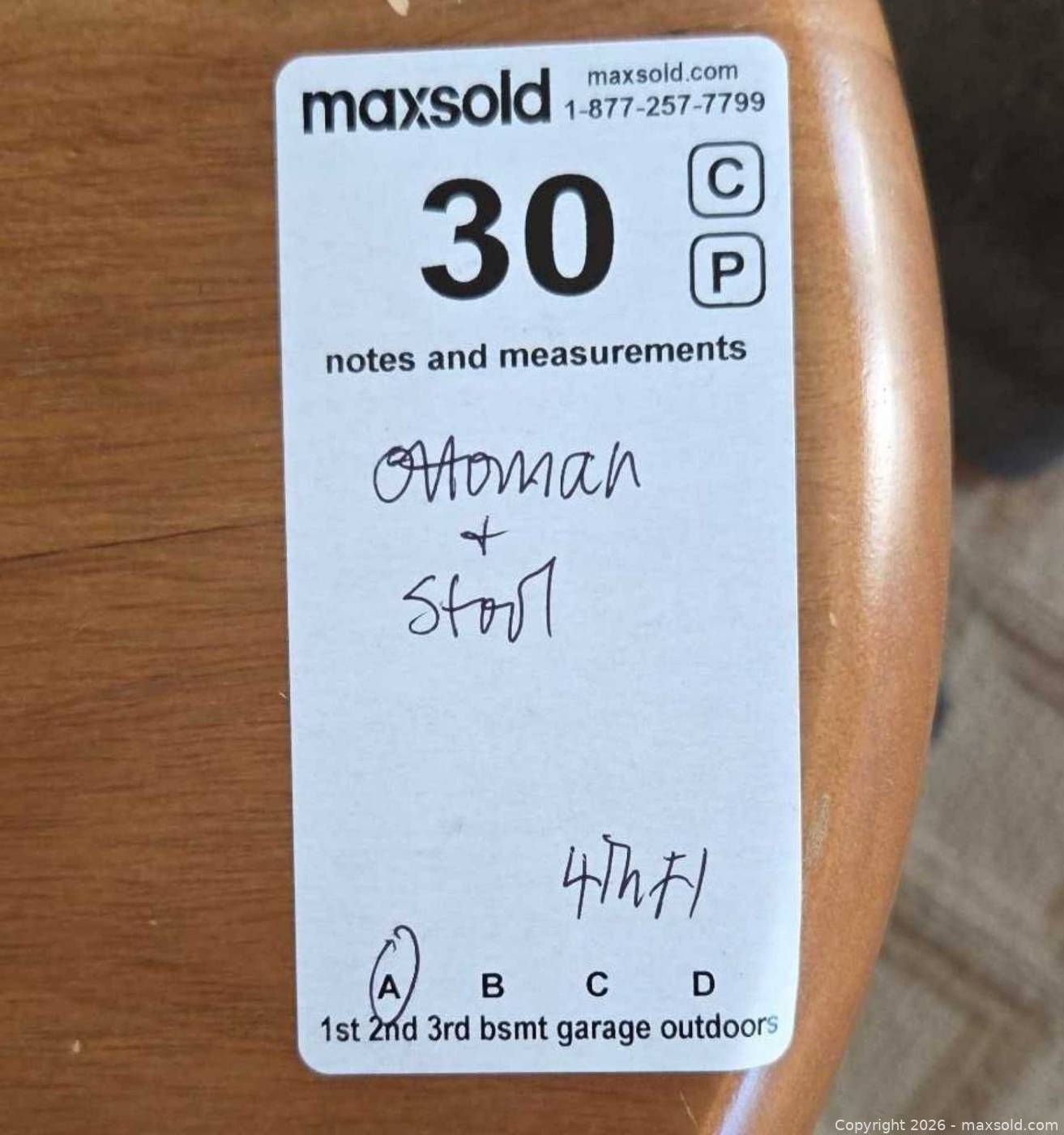 Adjustable Wood Seat Drafting Stool & Gray Ottoman | Maxsold