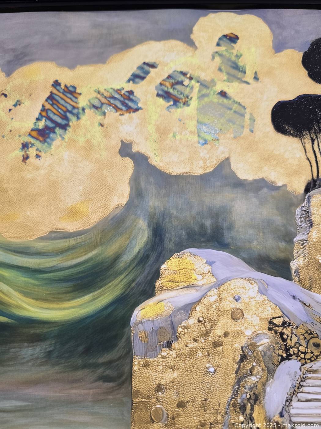 Elena Vaisman “The Golden Passage” 18x24 mixed media on textured paper ...