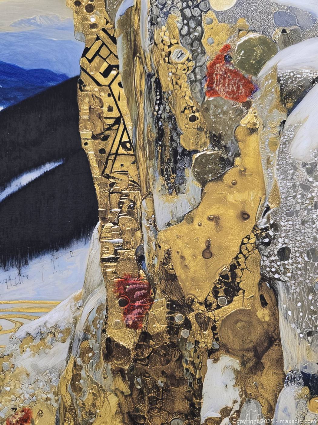 Elena Vaisman “The Golden Passage” 18x24 mixed media on textured paper ...