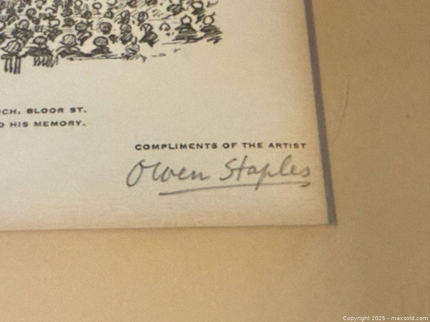 Owen Staples signed prints, portrait & artist info | Maxsold