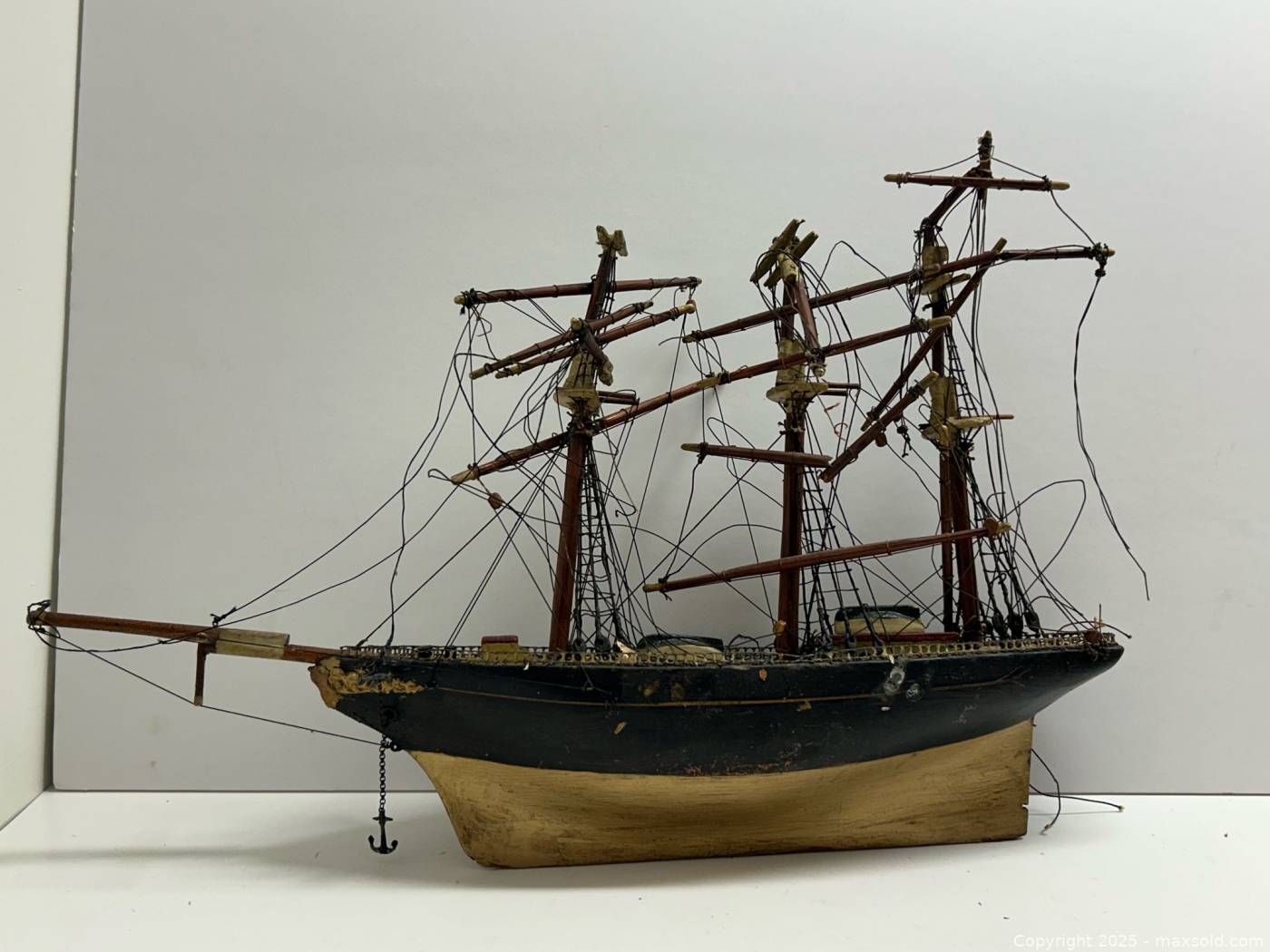 Vintage Wooden Frigate Model Ship | Maxsold