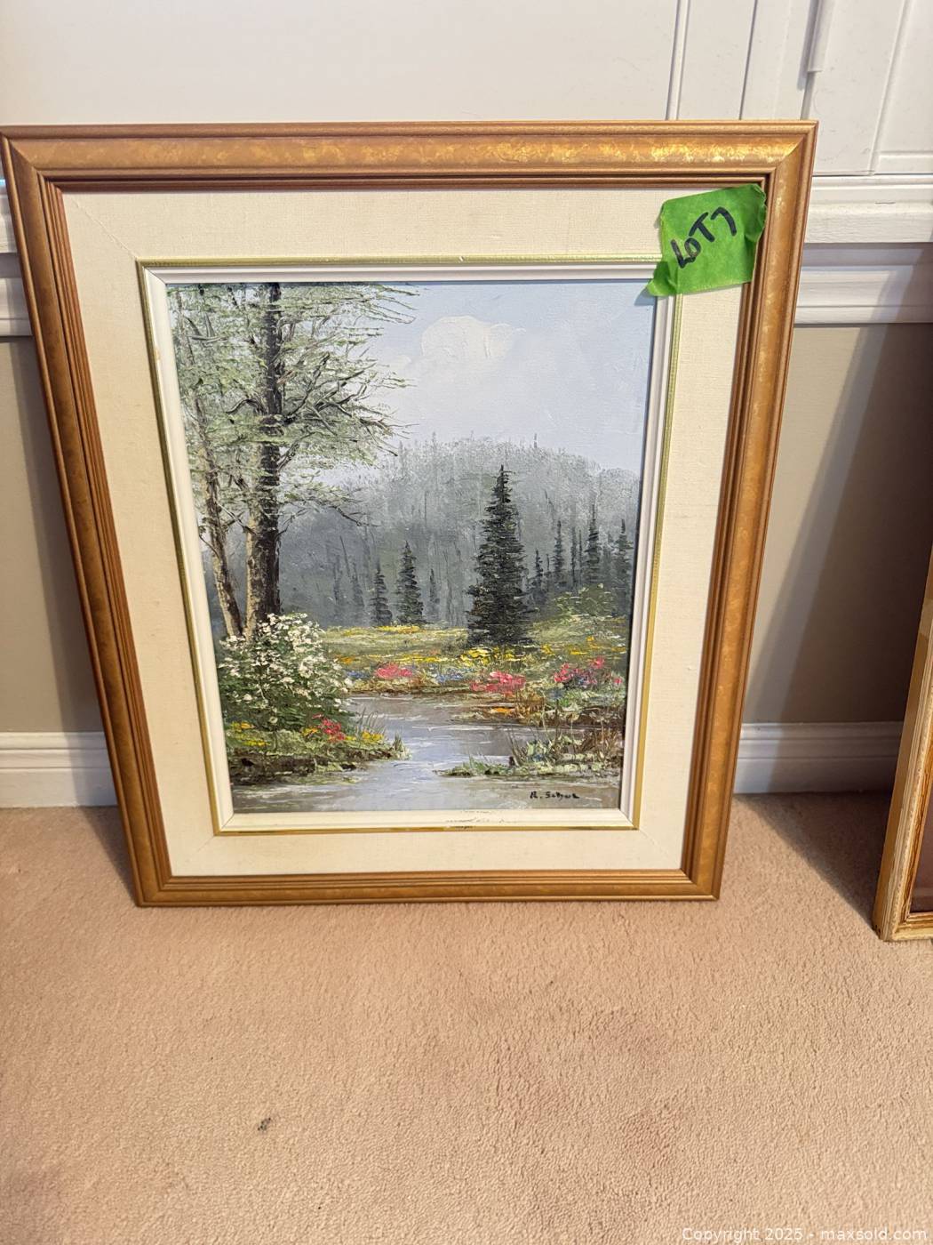 Signed R. Sawyer framed landscape painting | Maxsold