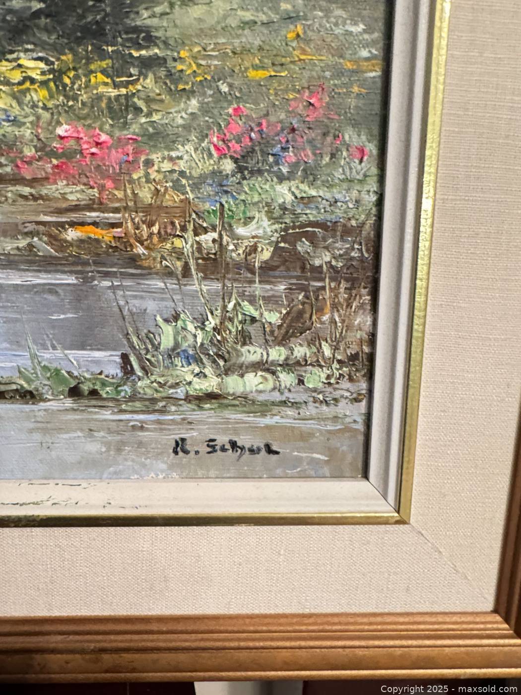 Signed R. Sawyer framed landscape painting | Maxsold